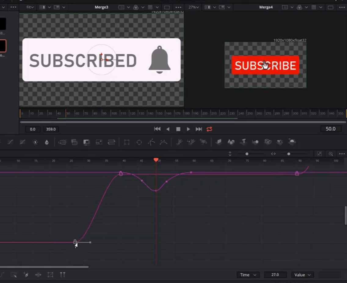 Subscribe Button Design And Animation in DaVinci Resolve 16. BONUS - Free GREEN SCREEN BUTTON ...