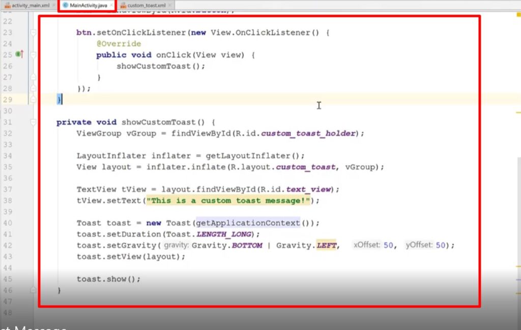Java in Android Studio: Custom Toast Message - Tech VideoStack